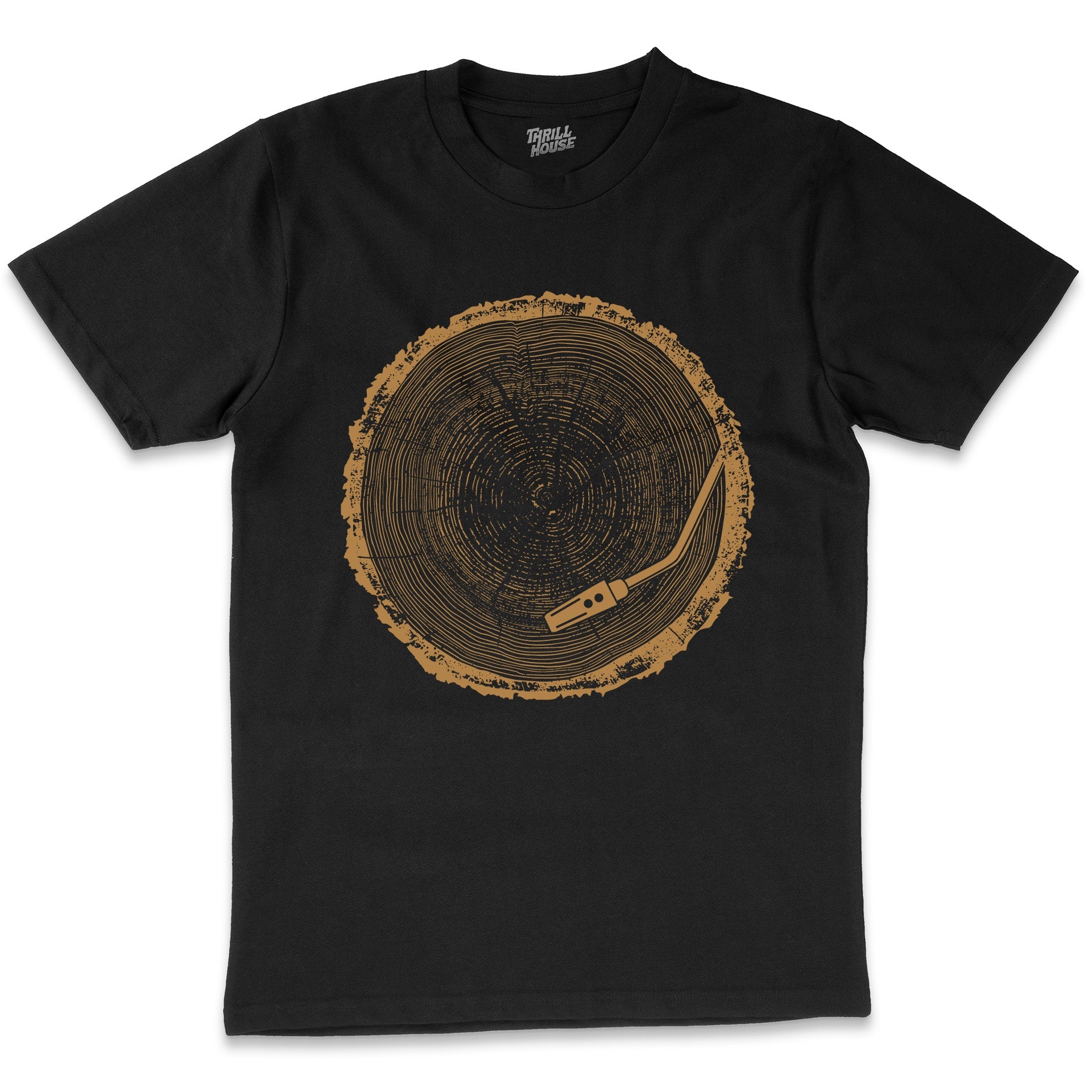 NTRL VNYL Artsy Record Vinyl Nature Wood Tree Cotton T-Shirt