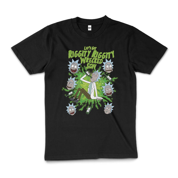 Rick And Morty Riggity Riggity Wrecked Funny Cartoon Licensed Cotton T
