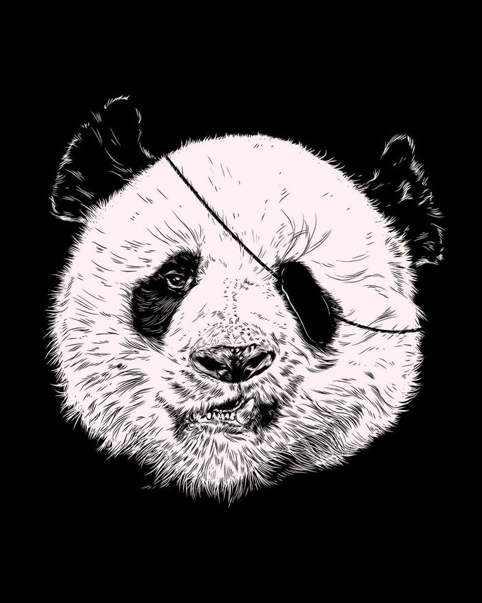 Endangered Pirate Artsy Panda Bear Animal Cool Design Cotton T-Shirt