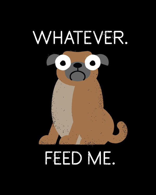 The Pugly Truth Funny Pug Dog Food Slogan Humorous Illustration Pet An