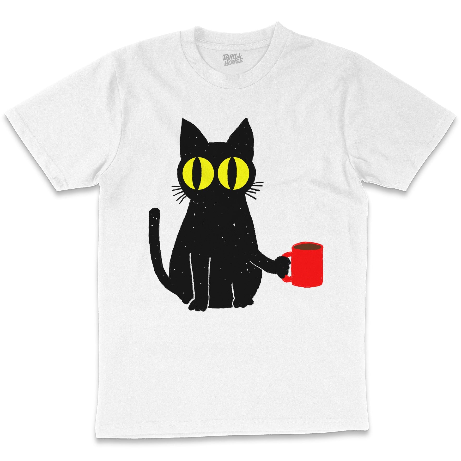 Catfeine Cat Coffee Kitten Cool Cute Pet Animal Cotton Funny T-Shirt